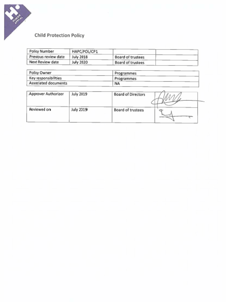 7-Child Protection Policy | PDF