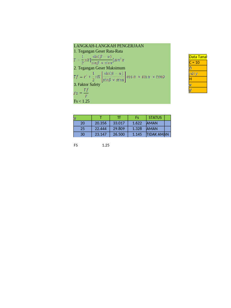 Analisis Stabilitas Lereng dengan Metode Bishop | PDF