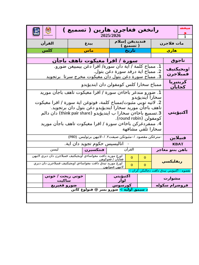 7 - Tasmik 2025 | PDF