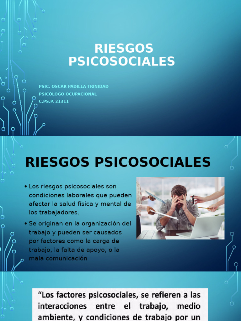 Riesgos Psicosociales | PDF | Burnout ocupacional | Conceptos psicologicos