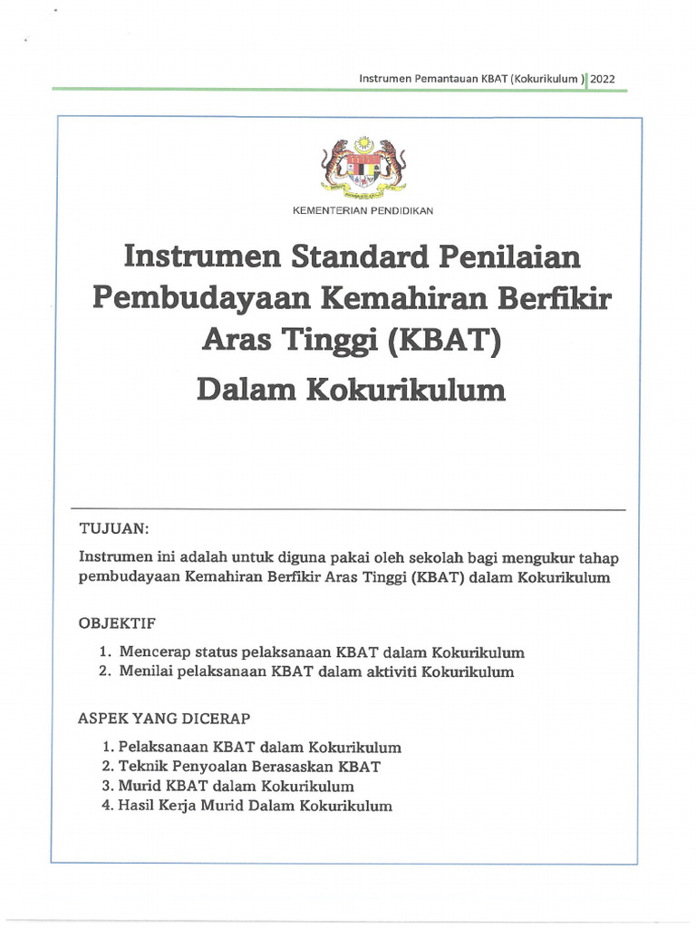 Instrumen KBAT Koku | PDF
