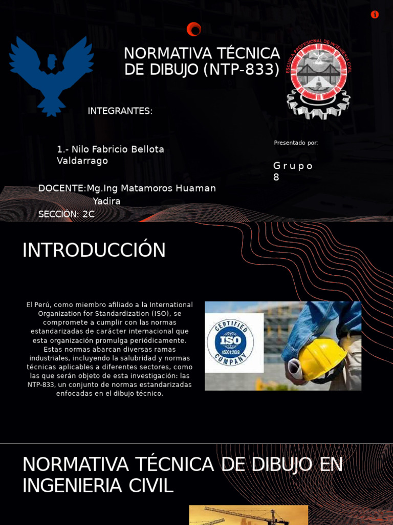 Normativa Técnica de Dibujo (NTP-833) diapositivas | PDF | Dibujo técnico | Dibujo