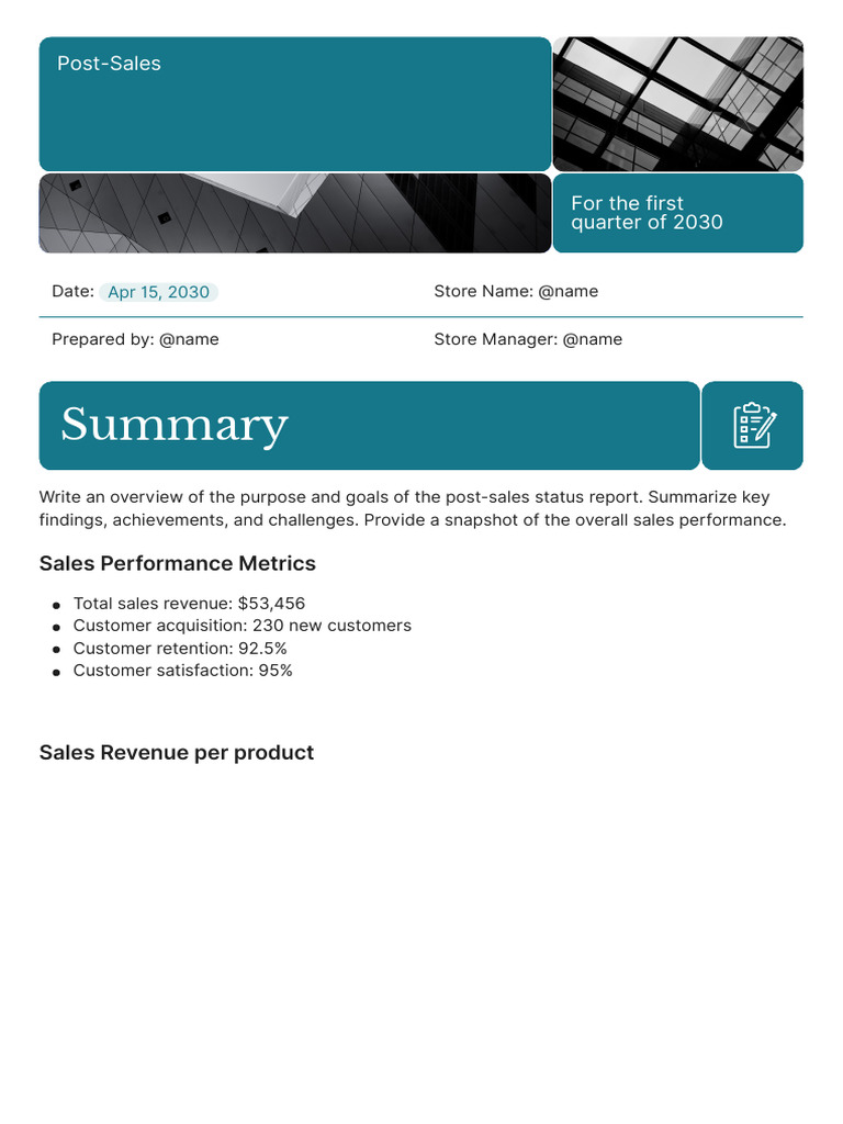 Post-Sales Presentation | PDF