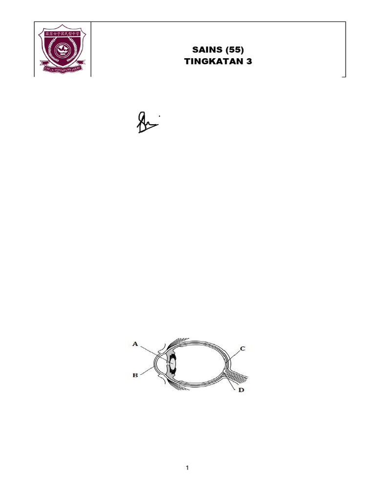 Form 3 Science Mid-Year Exam 2024 | PDF