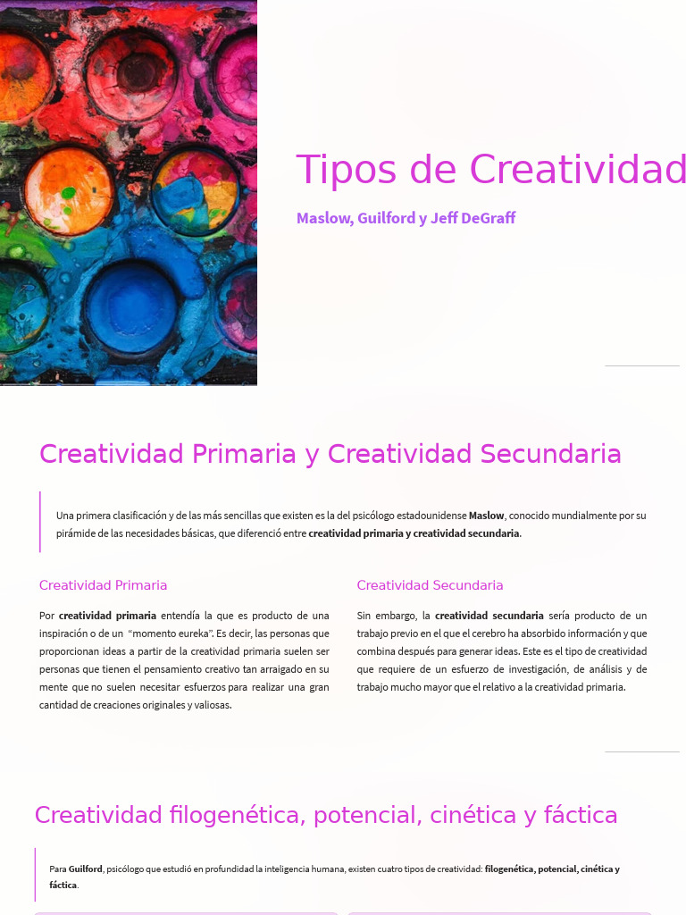 Tipos de Creatividad | PDF | Creatividad | Marketing
