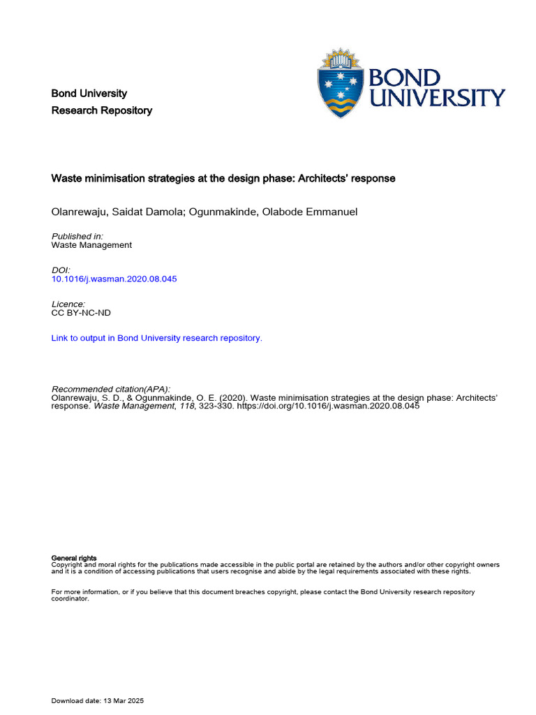 AM Waste Minimisation Strategies at The Design Phase | PDF | Survey ...