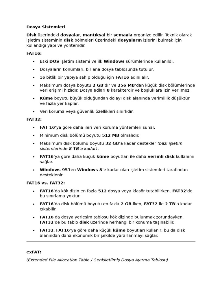 Dosya Sistemleri | PDF