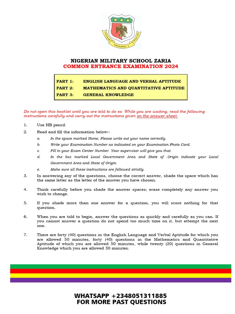 NMS Zaira Past Questions and Answers PDF | PDF