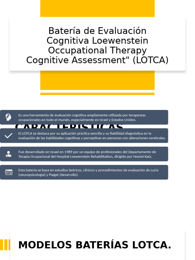 Batería de Evaluación Cognitiva Loewenstein Occupational Therapy ...
