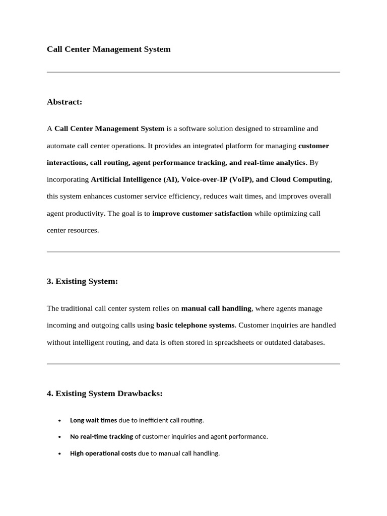 AI-Powered Call Center Management System | PDF | Call Centre | Interactive Voice Response