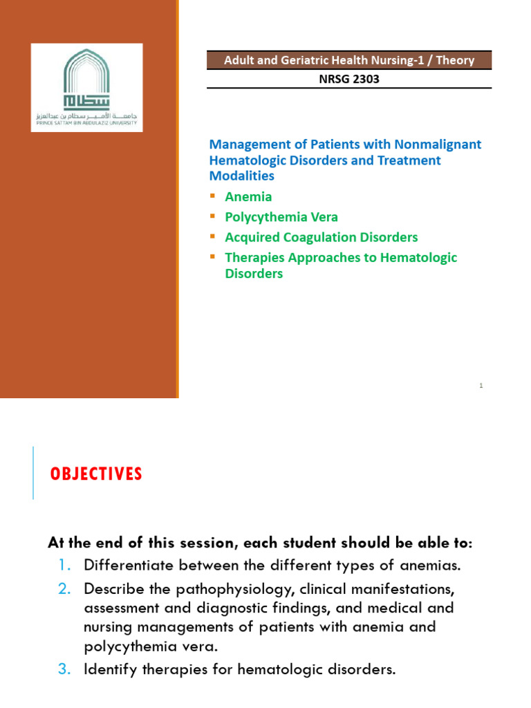 Management of Patients With Nonmalignant Hematologic Disorders and ...