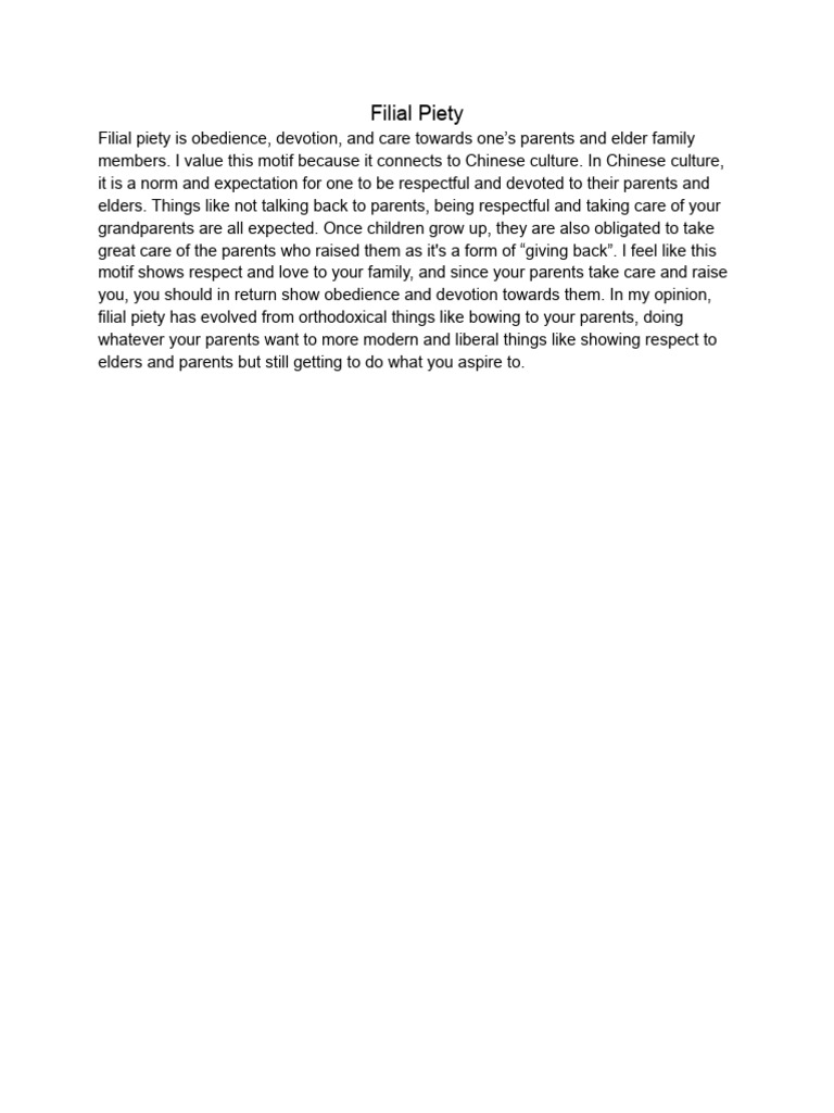 Filial Piety | PDF
