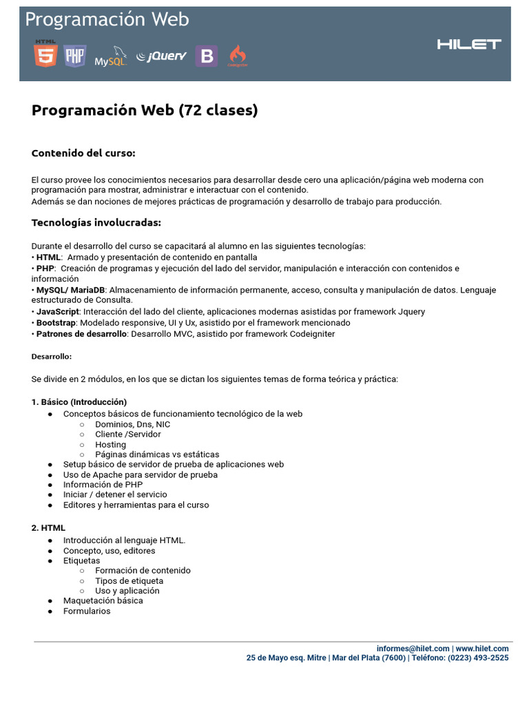 PROGRAMACION WEB | PDF | Php | Red mundial