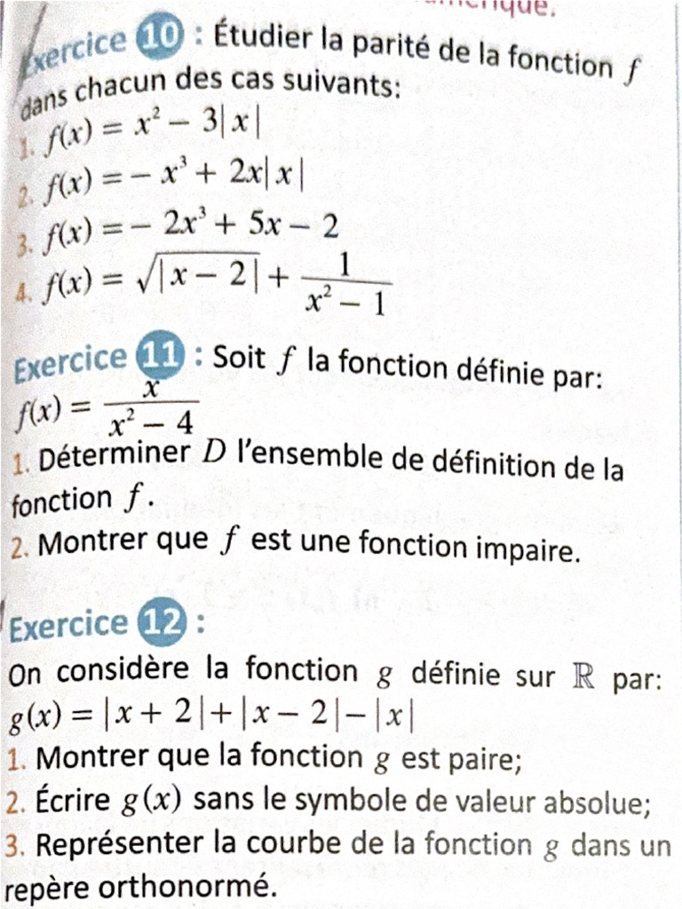 Exercices Sur Les Fonctions | PDF