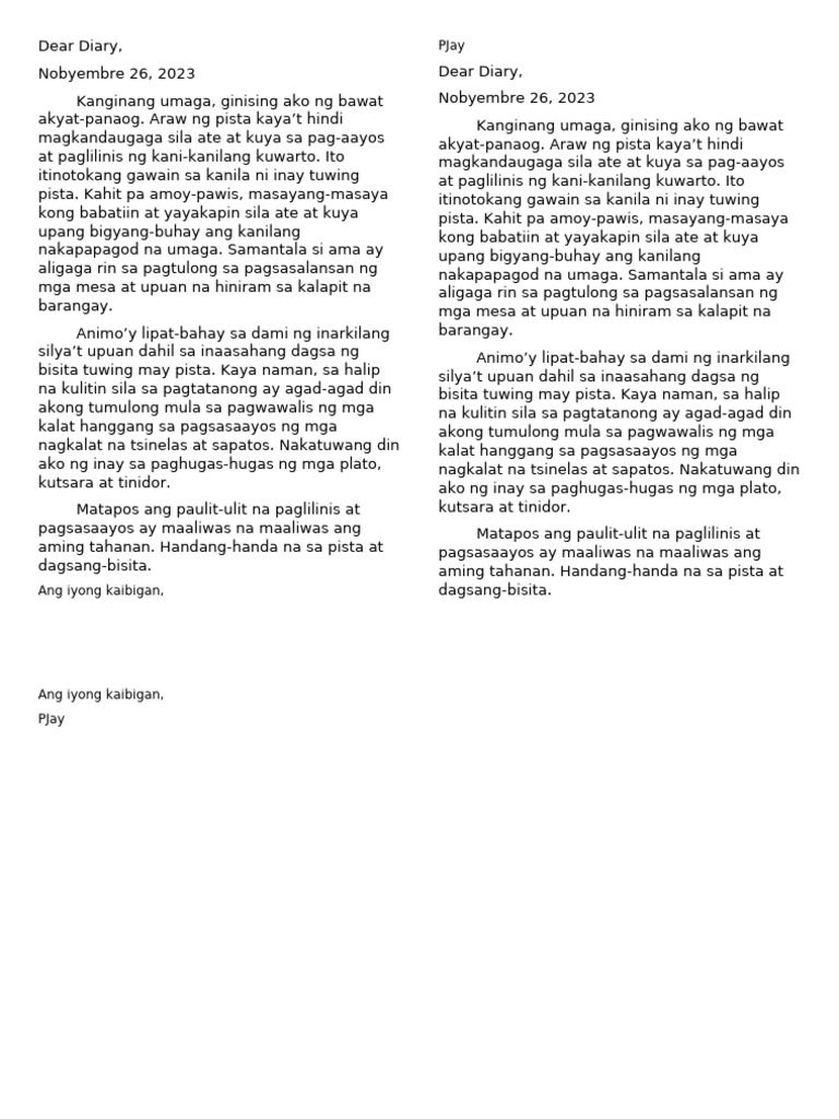 Dear Diary | PDF