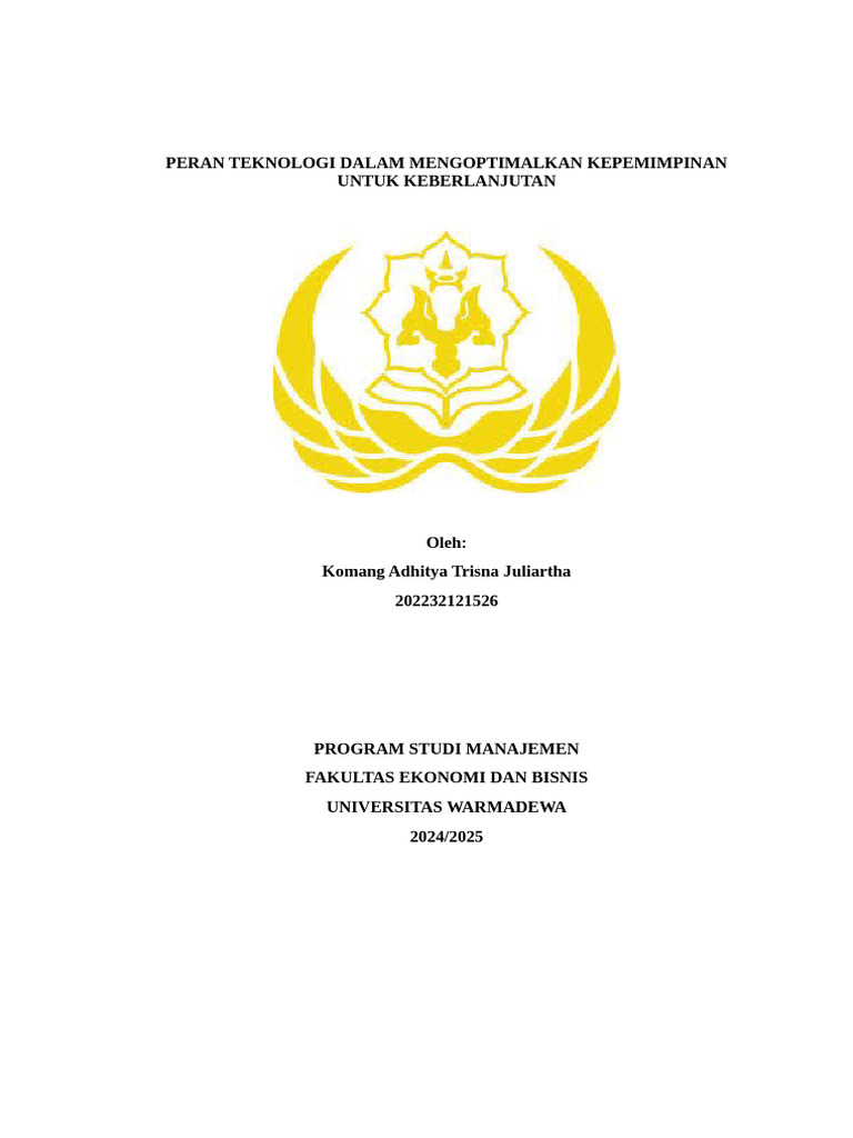 Artikel Kepemimpinan - Adhitya | PDF