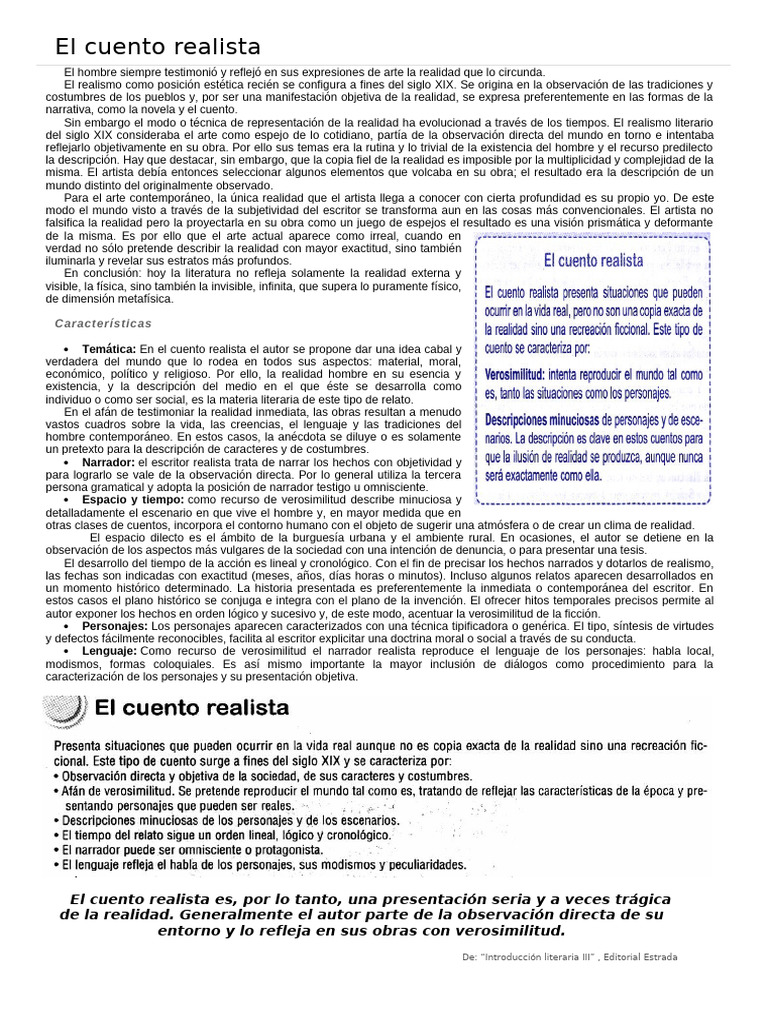 El cuento realista | PDF | Realismo literario | Realidad