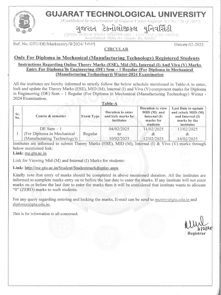 Circular GTU - 971970 | PDF
