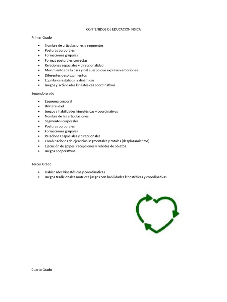 Contenidos de Educacion Fisica 1 | PDF