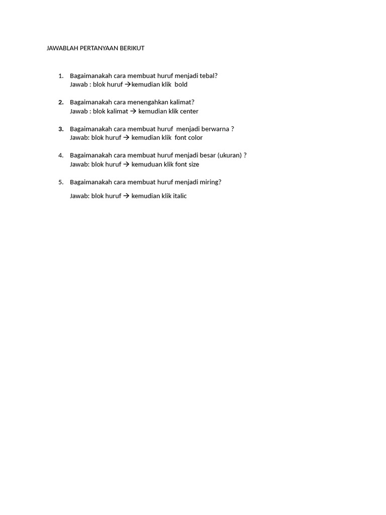 JAWABLAH PERTANYAAN BERIKUT | PDF