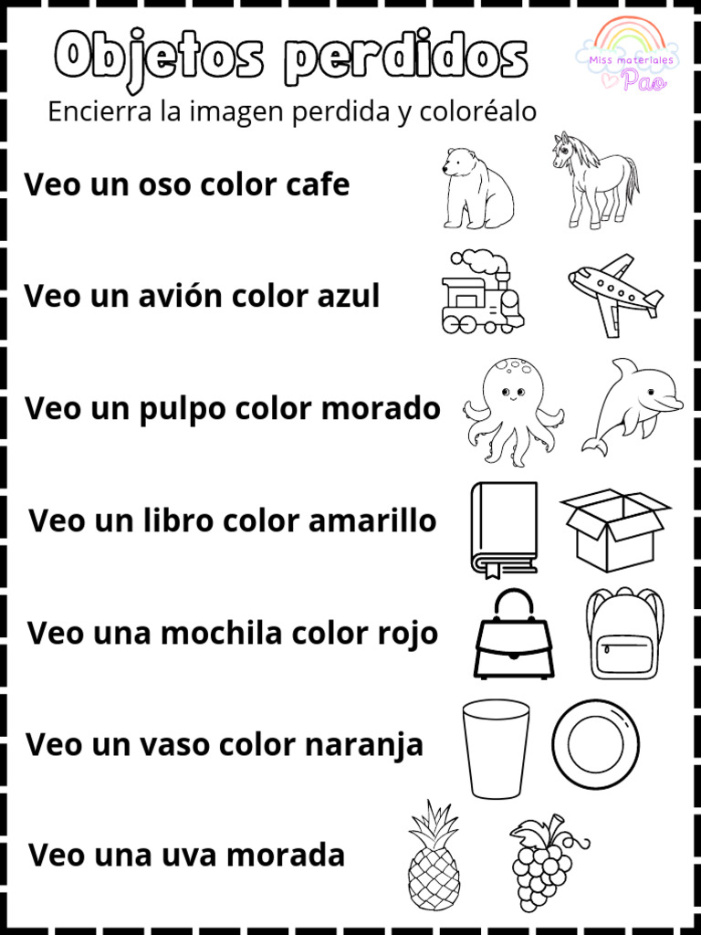 Lee La Oración y Colorea El Dibujo Correcto | PDF