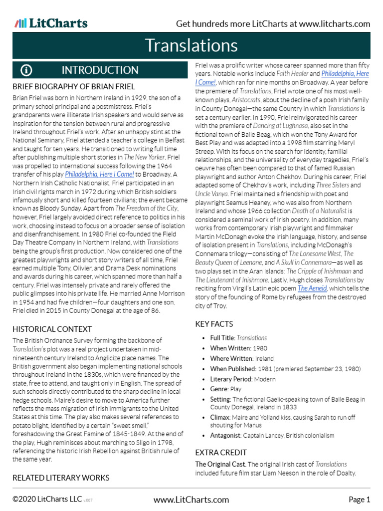 Translations LitChart | PDF