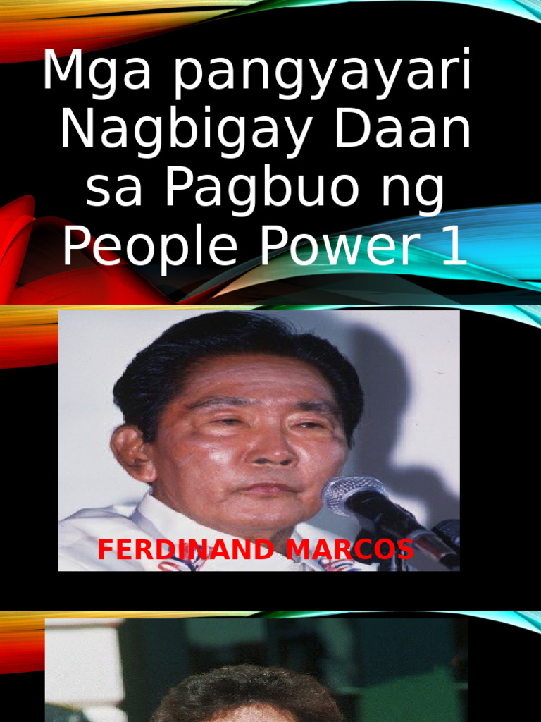 Aral pan Naiisa-isa ang mga pangyayari na nagbigay daan sa pagbuo ng “People Power 1” | PDF