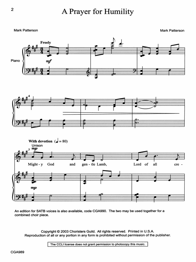 A Prayer of Humility | PDF