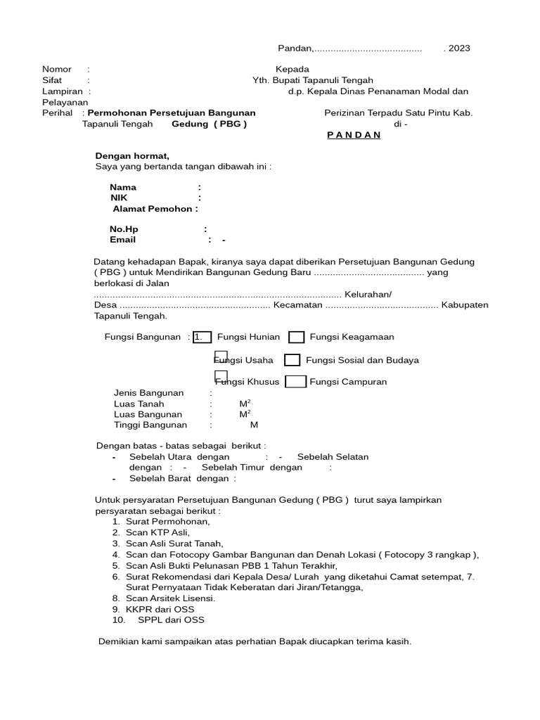 Permohonan PBG | PDF