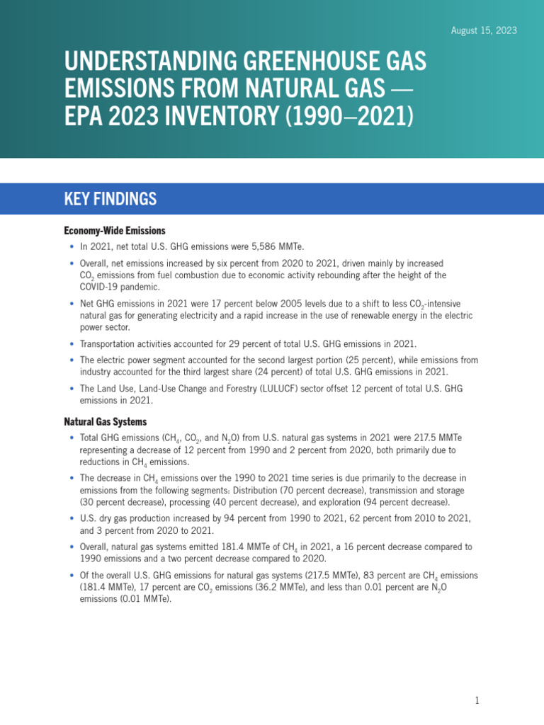AGA Report - Understanding GHG Emssions From Natural Gas - 2023 | PDF ...