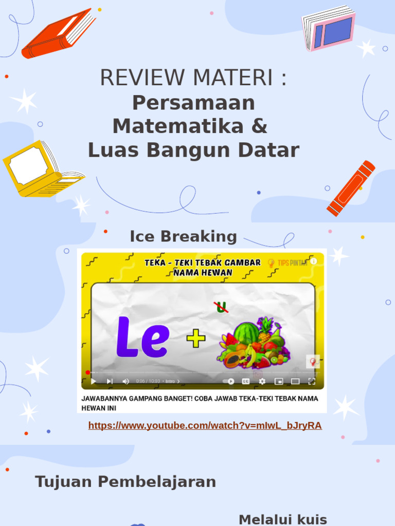 Review Materi Persamaan MTK & Luas Bangun Datar | PDF
