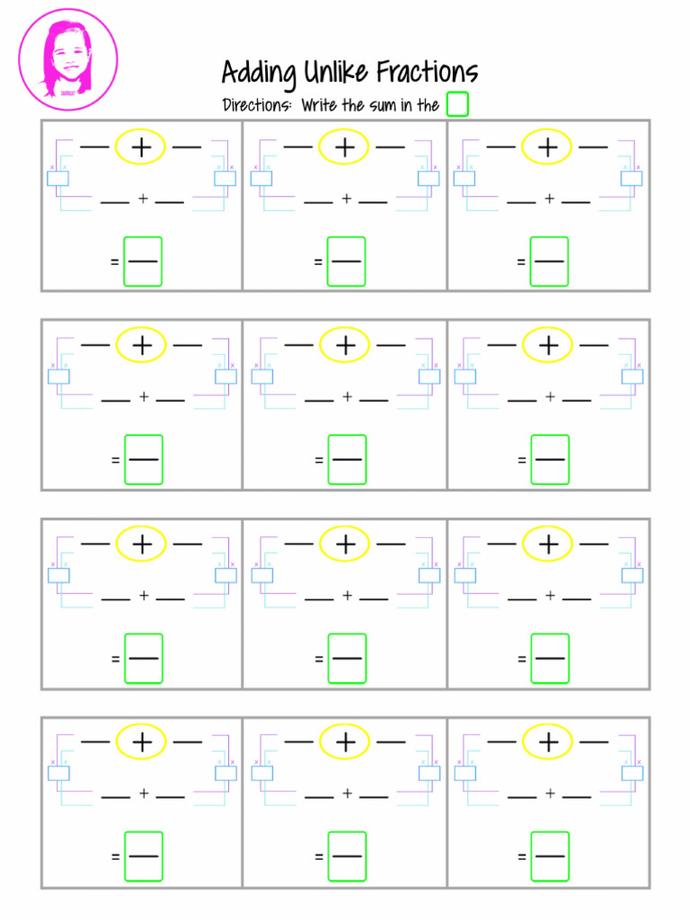 Adding Unlike Fractions | PDF