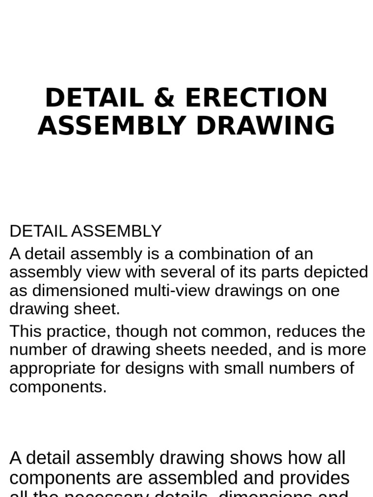 Detail Assembly and Erection Drawings | PDF | Drawing | Metal Fabrication