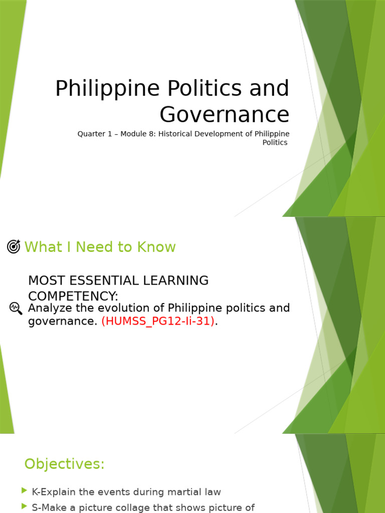 Philippine Politics and Governance - Module 1 & Week 8 | PDF | Corazon ...