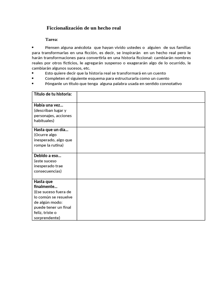 Ficcionalización de Un Hecho Real | PDF