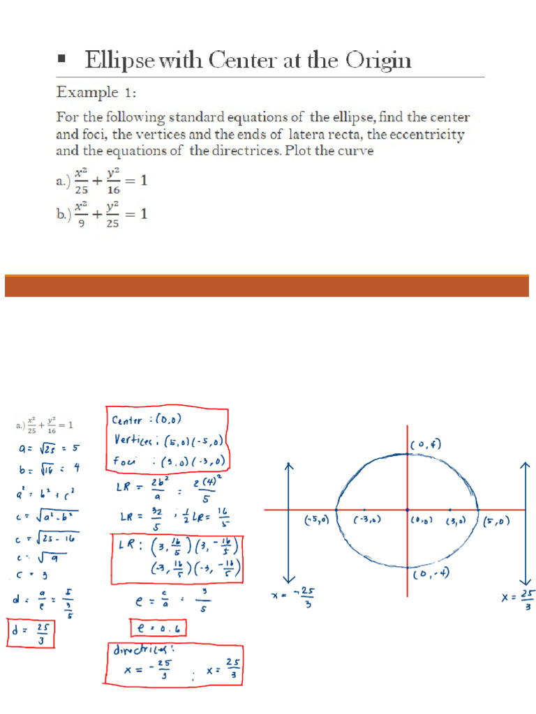 Ellipse Sample Problem 1 | PDF