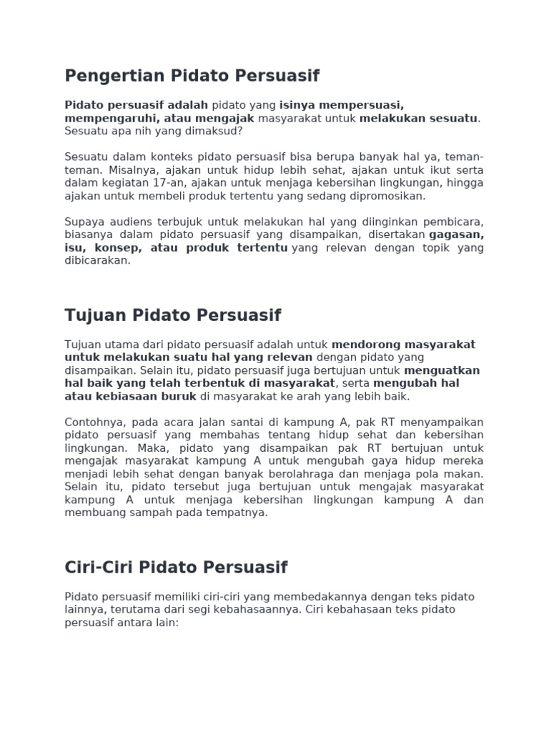 Pengertian Pidato Persuasif | PDF