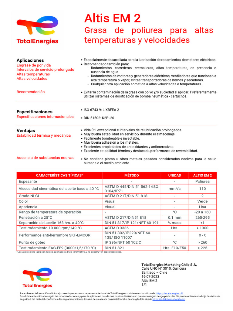 TDS TotalEnergies Altis-EM-2 | PDF | Rodamiento (Mecánico) | Fricción