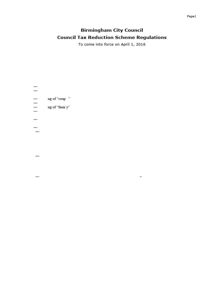 Council Tax Reduction Scheme Regulations | PDF | Pension | Husband