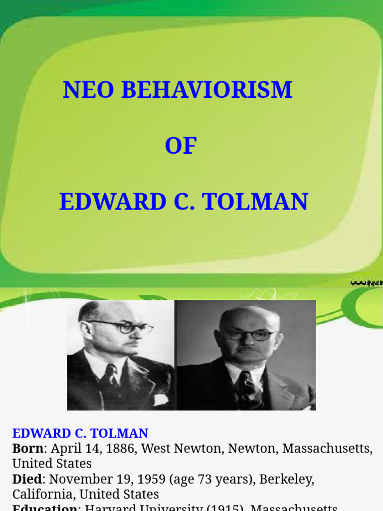 Neo Behaviorism Edward Tolman-Wps Office | PDF