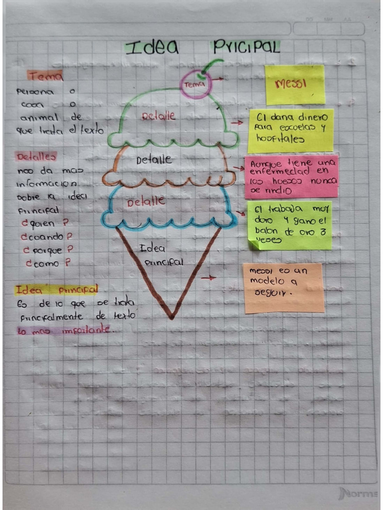Guía Español, Tema Interpretación de La Idea Principal de Un Texto de 9 ...