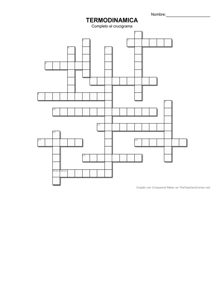 Crossword zBqoTNlP9A | PDF | Termodinámica | Importar