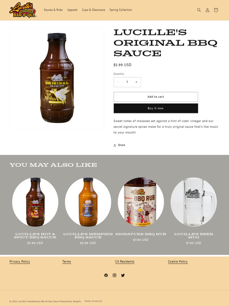 Lucille's Original BBQ Sauce – Lucille's Smokehouse Bar-B-Que Store | PDF