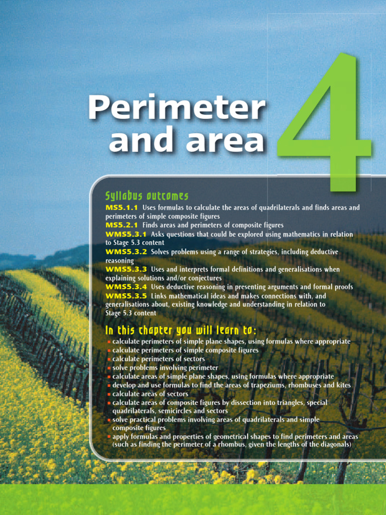 Perimeter and Area Calculation Guide | PDF | Area | Circle
