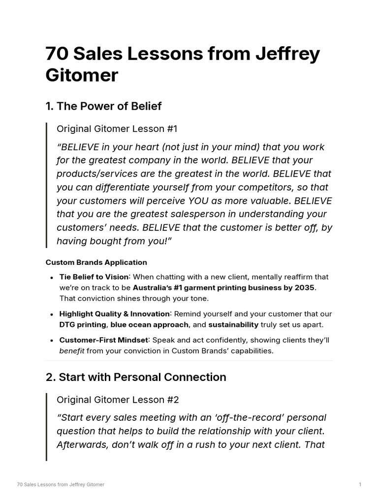 Jeffrey Gitomer | PDF | Brand | Sales