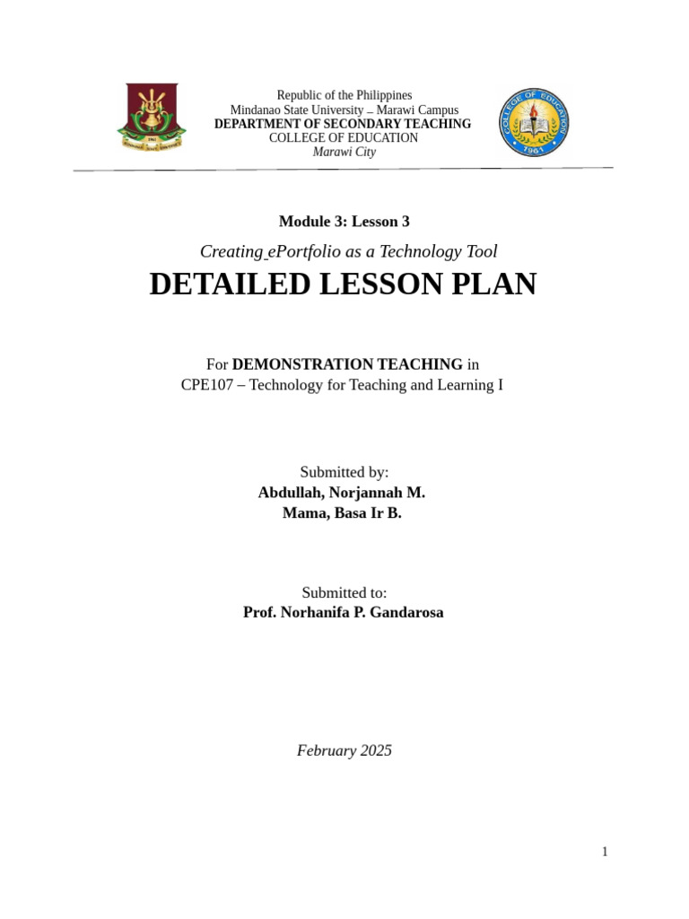 ePortfolio Creation for Educators | PDF | Experience | Lesson Plan