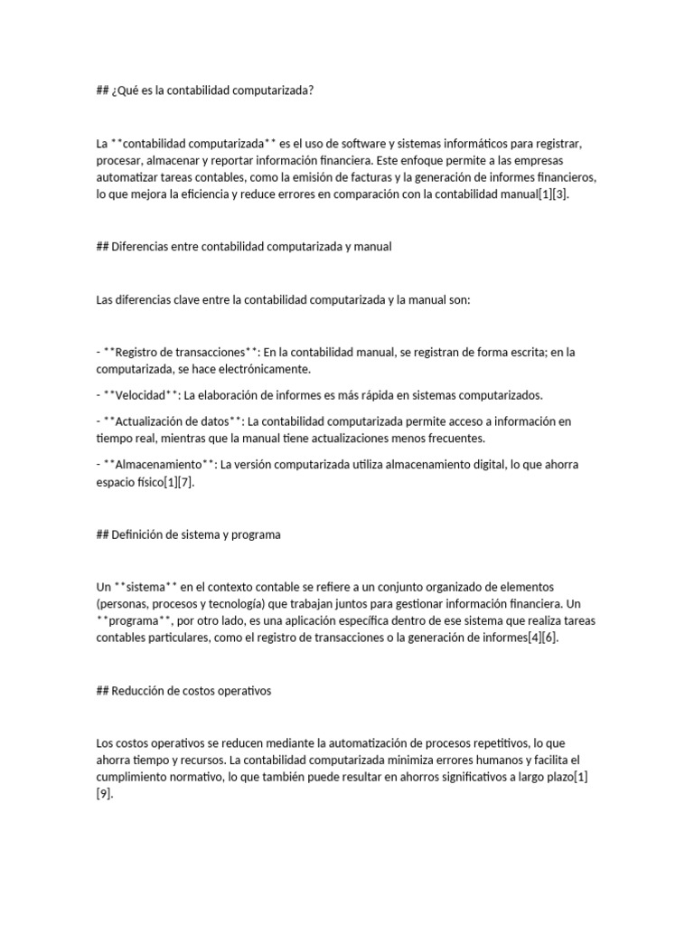 Qué Es La Contabilidad Computarizada | PDF | Contabilidad | Software