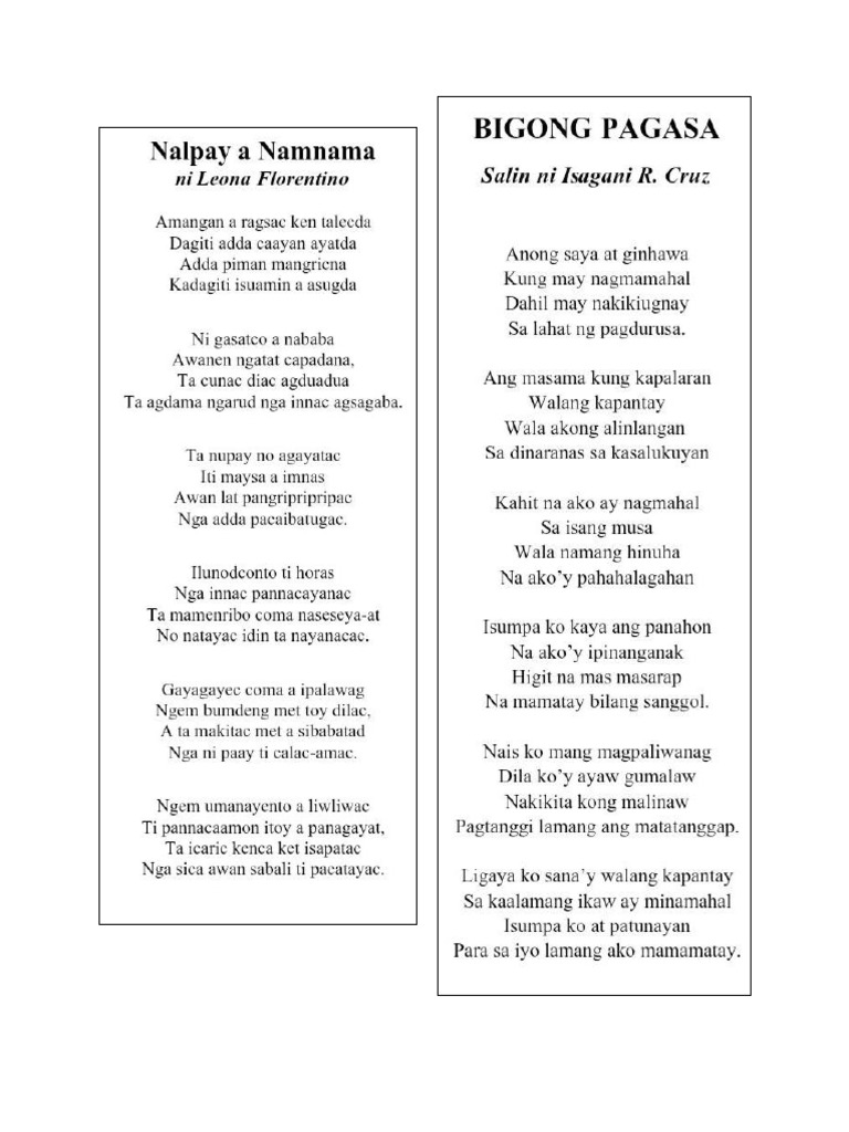 Nalpaay A Namnama by Leona Florentino | PDF