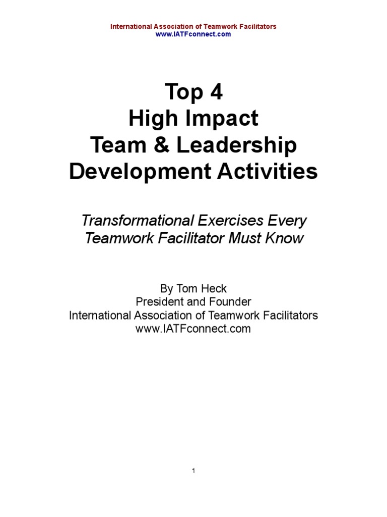 Top 4 High Impact Team and Leadership Activities | PDF | Social Science ...