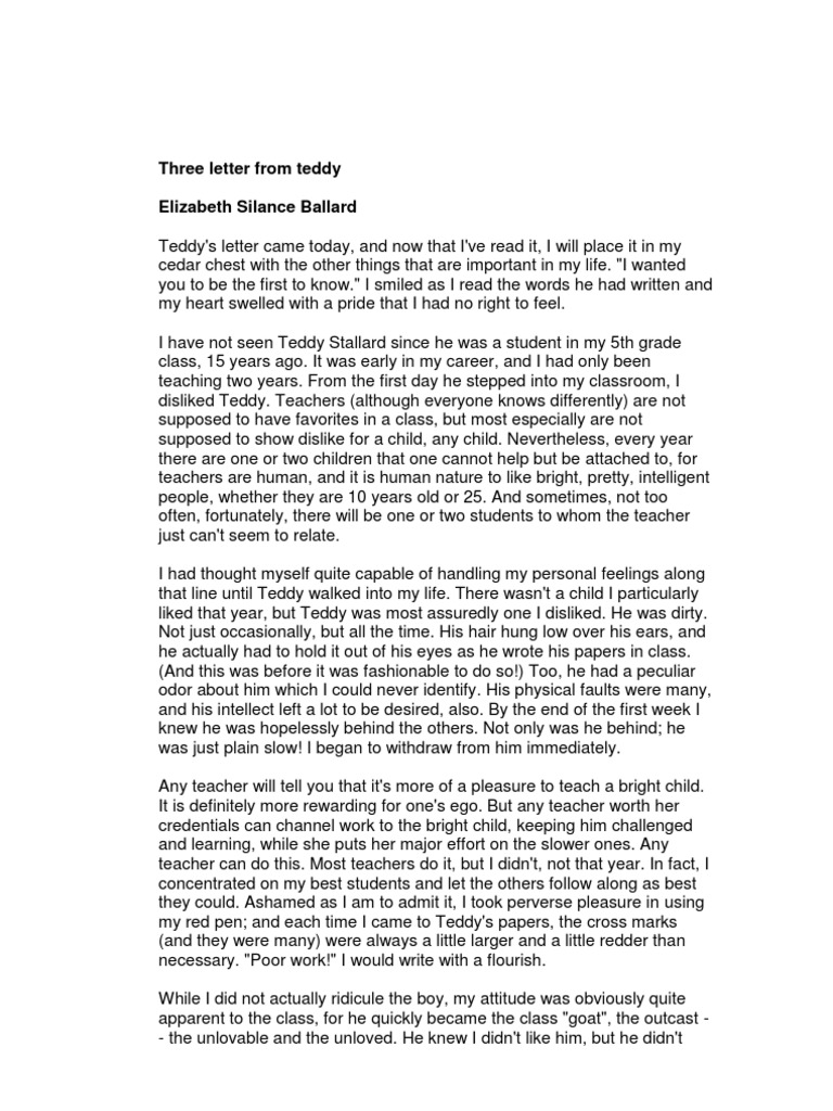 Three Letter From Teddy | PDF